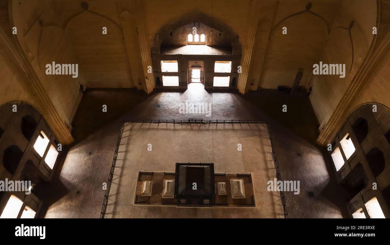 Inside view of Gol Ghumbaz Mausoleum, Vijayapur, Karnataka, India Stock ...