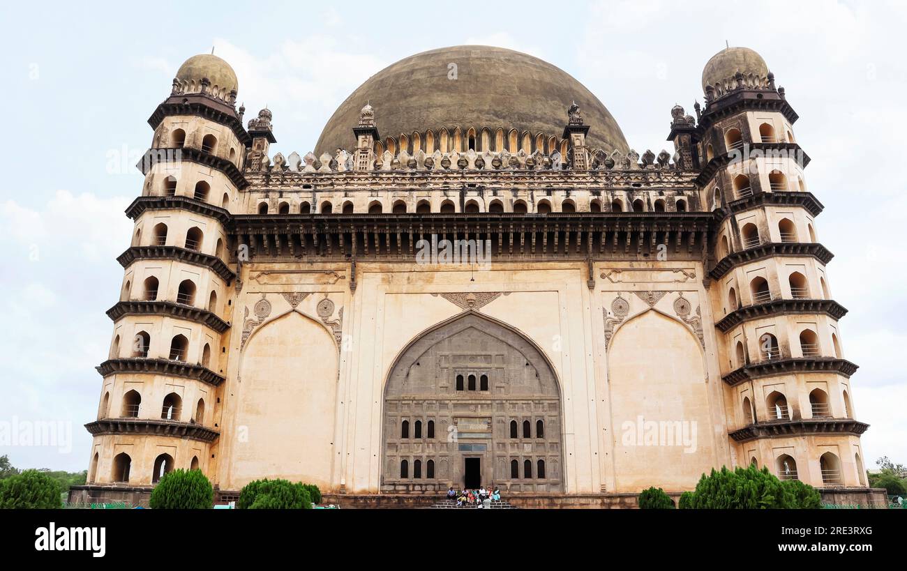 INDIA, KARNATAKA, VIJAYAPUR, June 2023, Tourist at Gol Ghumbaz, 17th ...