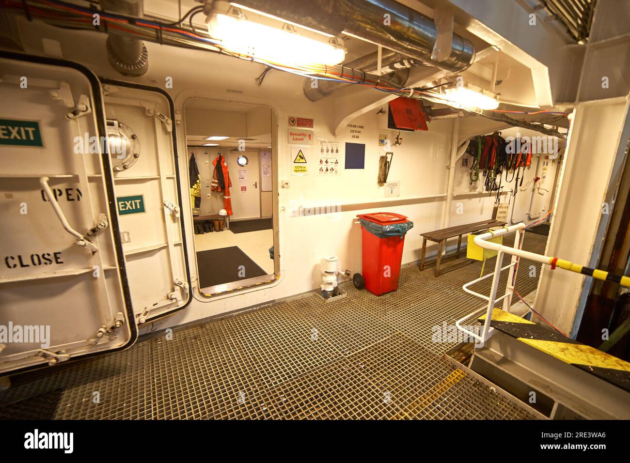 Special dedicated safe place for smoking on the offshore vessel Stock ...