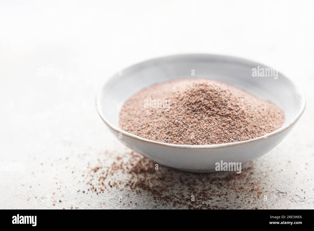 Bowl of India black kala namak salt. Healthy food concept. Speciality ...