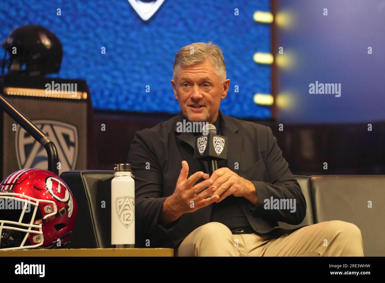 Utah Utes coach Kyle Whittingham during Pac-12 Media Day at Resorts ...