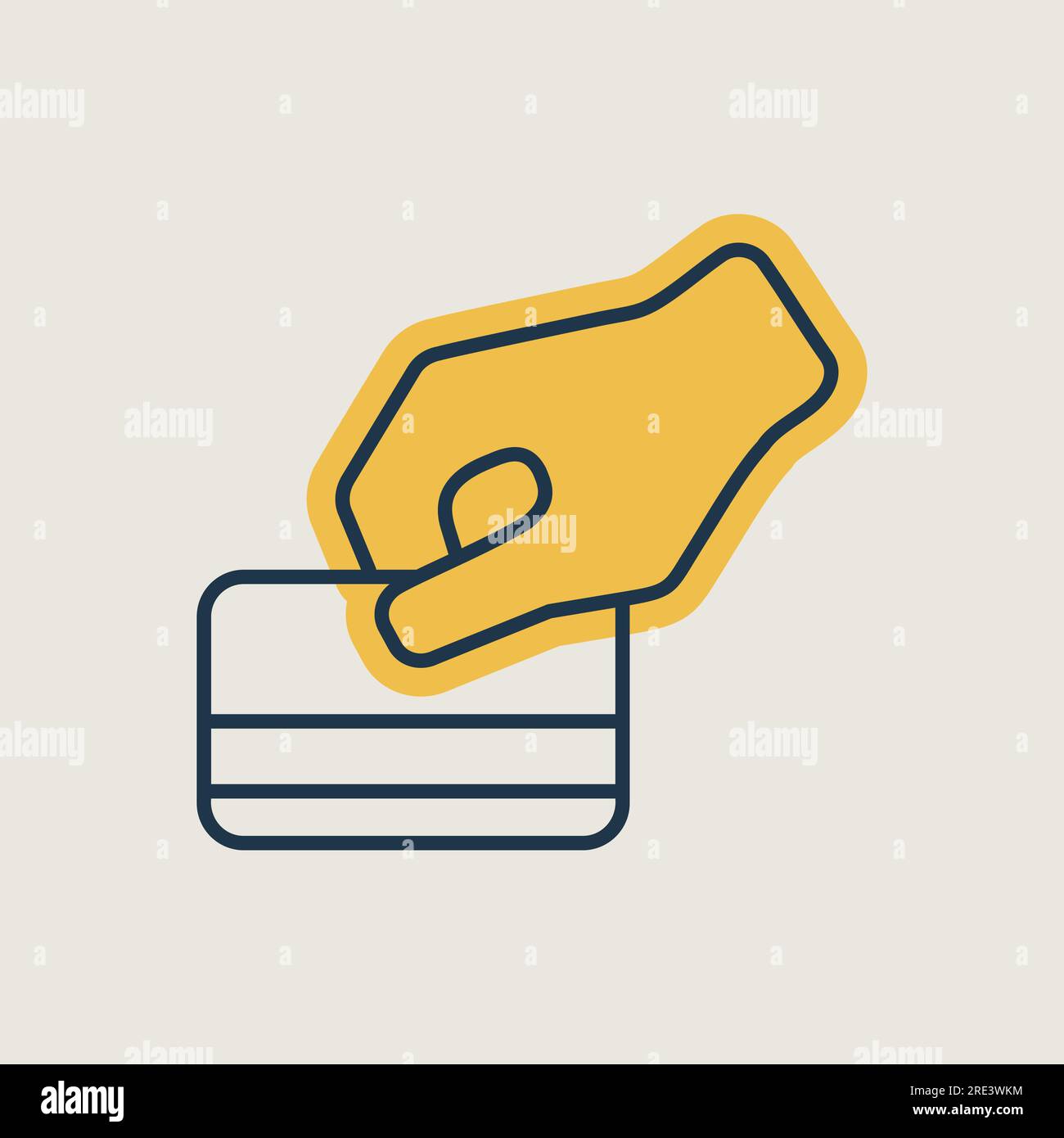 Hand swipe credit card during purchase outline icon. Business sign ...