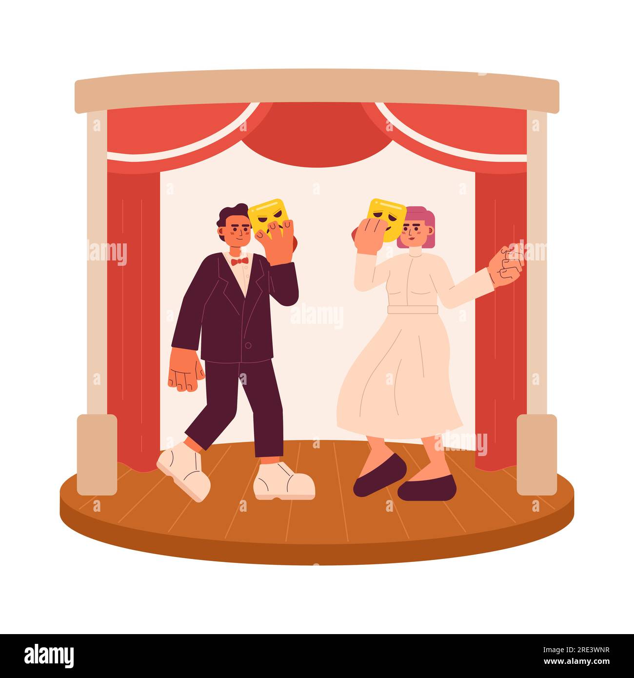 Theatre performance 2D vector isolated spot illustration Stock Vector ... Theatre performance 2D vector isolated spot illustration Stock Vector ...