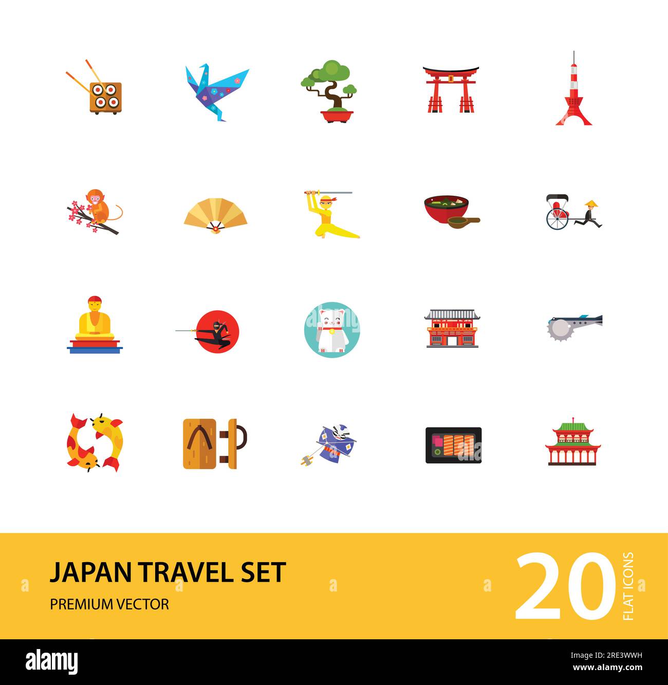 Japan Travel Icon Set Stock Vector Image & Art - Alamy