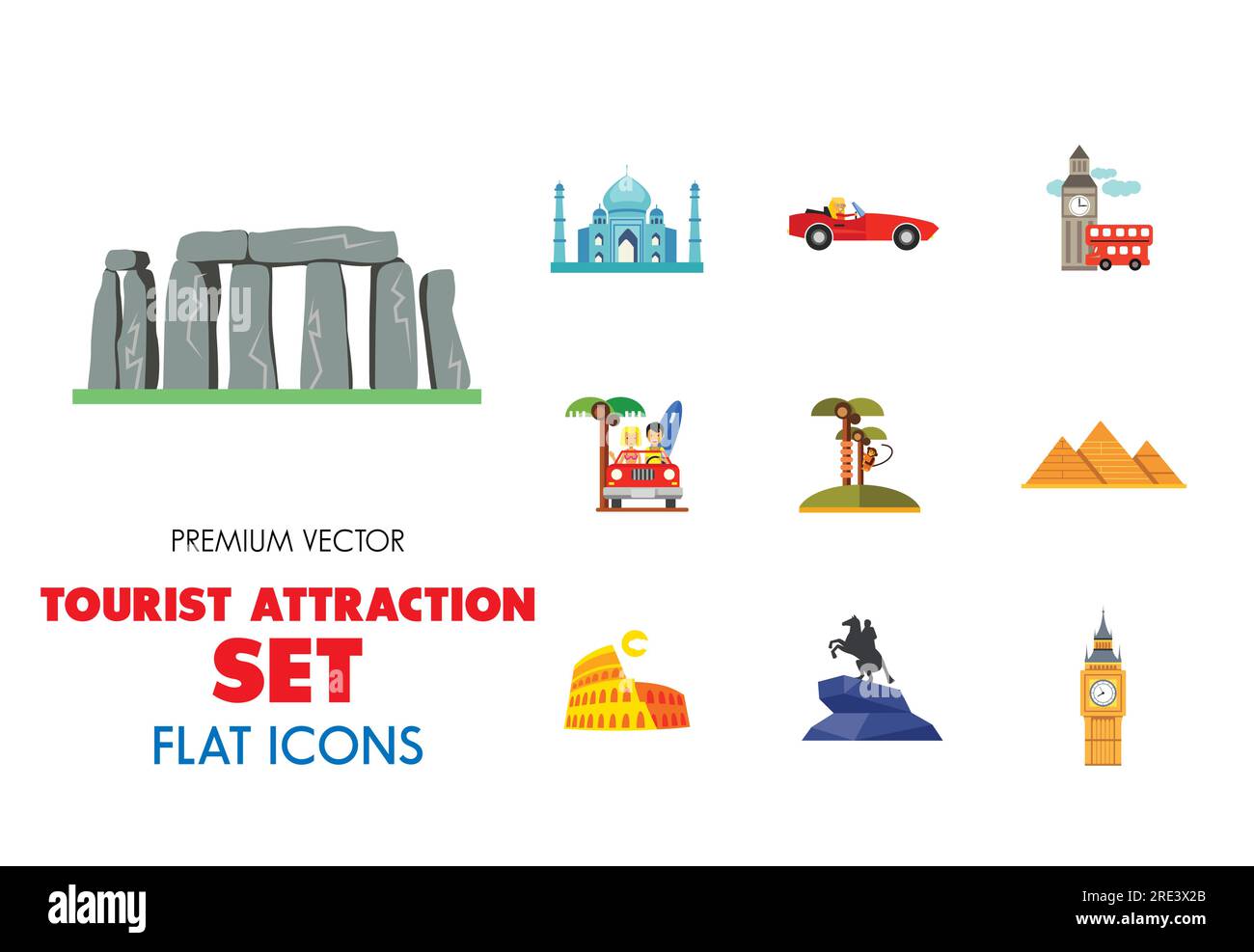 Tourist Attraction Icons Set Stock Vector Image & Art - Alamy