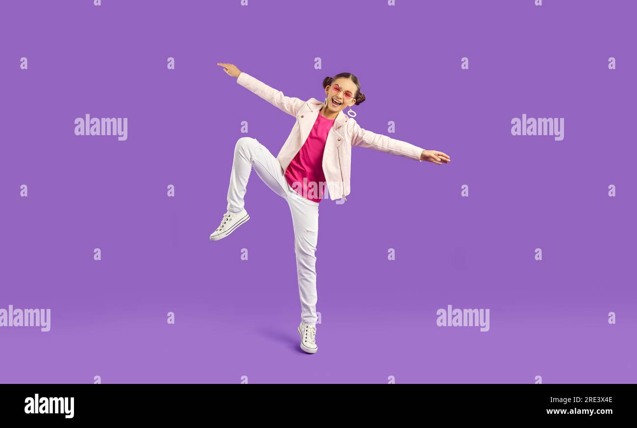 Funny teen girl have fun dancing Stock Photo - Alamy