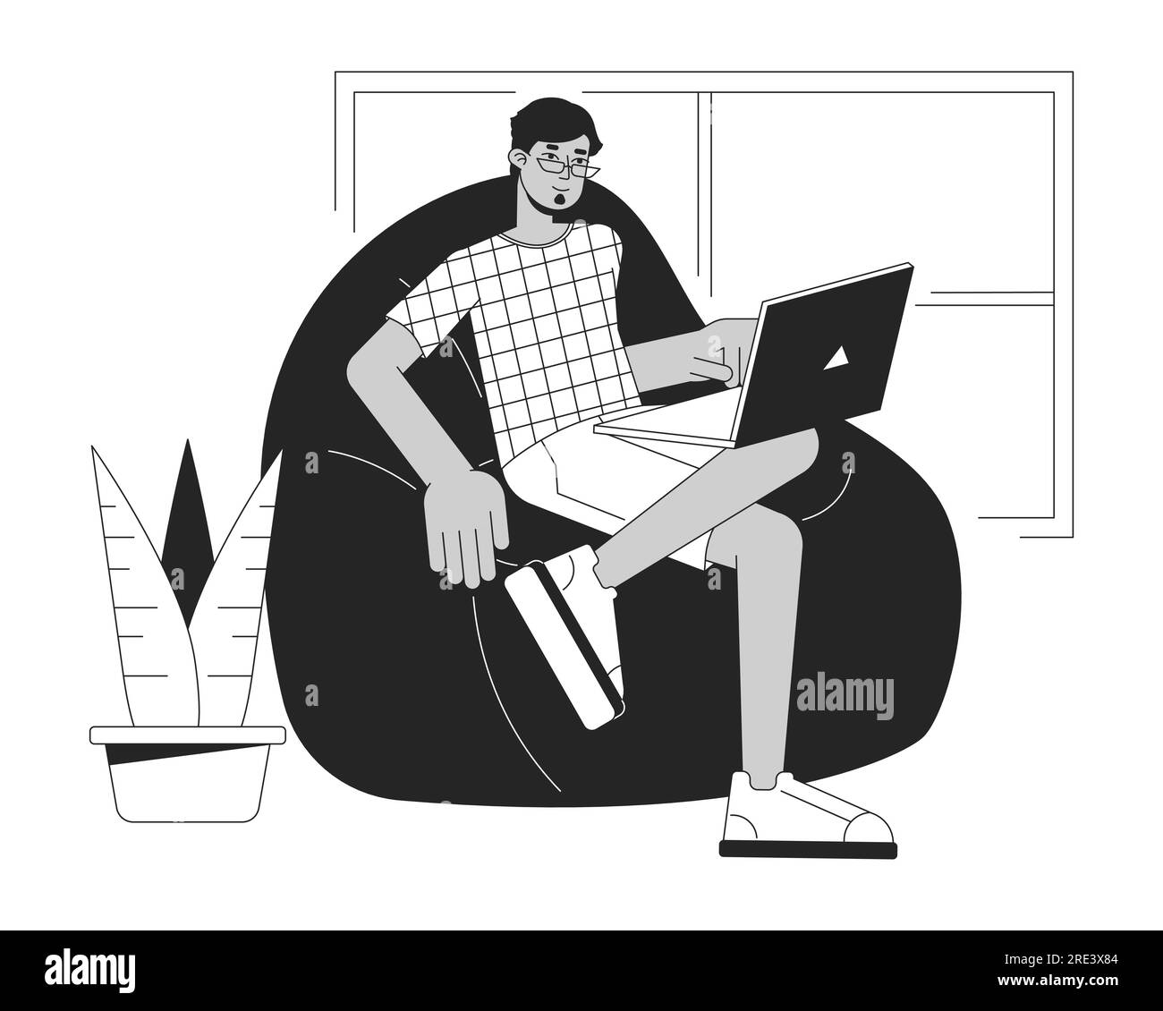 Programmer worker black icon animation hi-res stock photography and ...