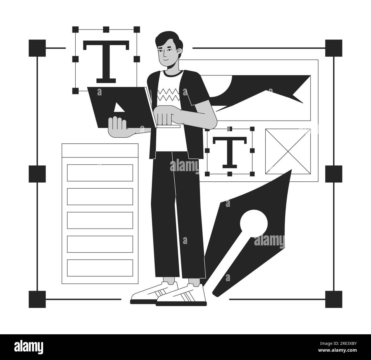 Web designer bw concept vector spot illustration Stock Vector Image ...