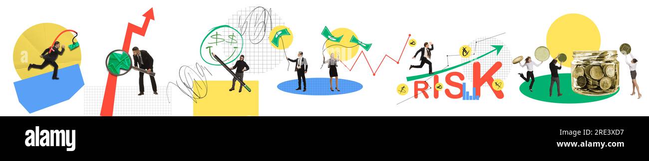 Young people, employees taking risks, showing professional ambitions ...