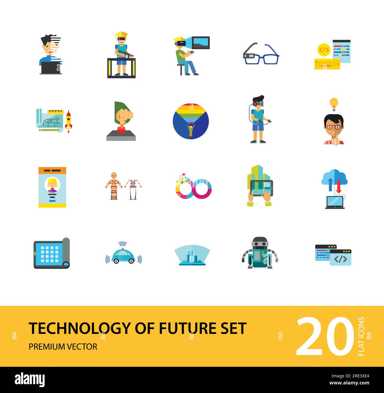 Technology Of Future Icon Set Stock Vector Image & Art - Alamy