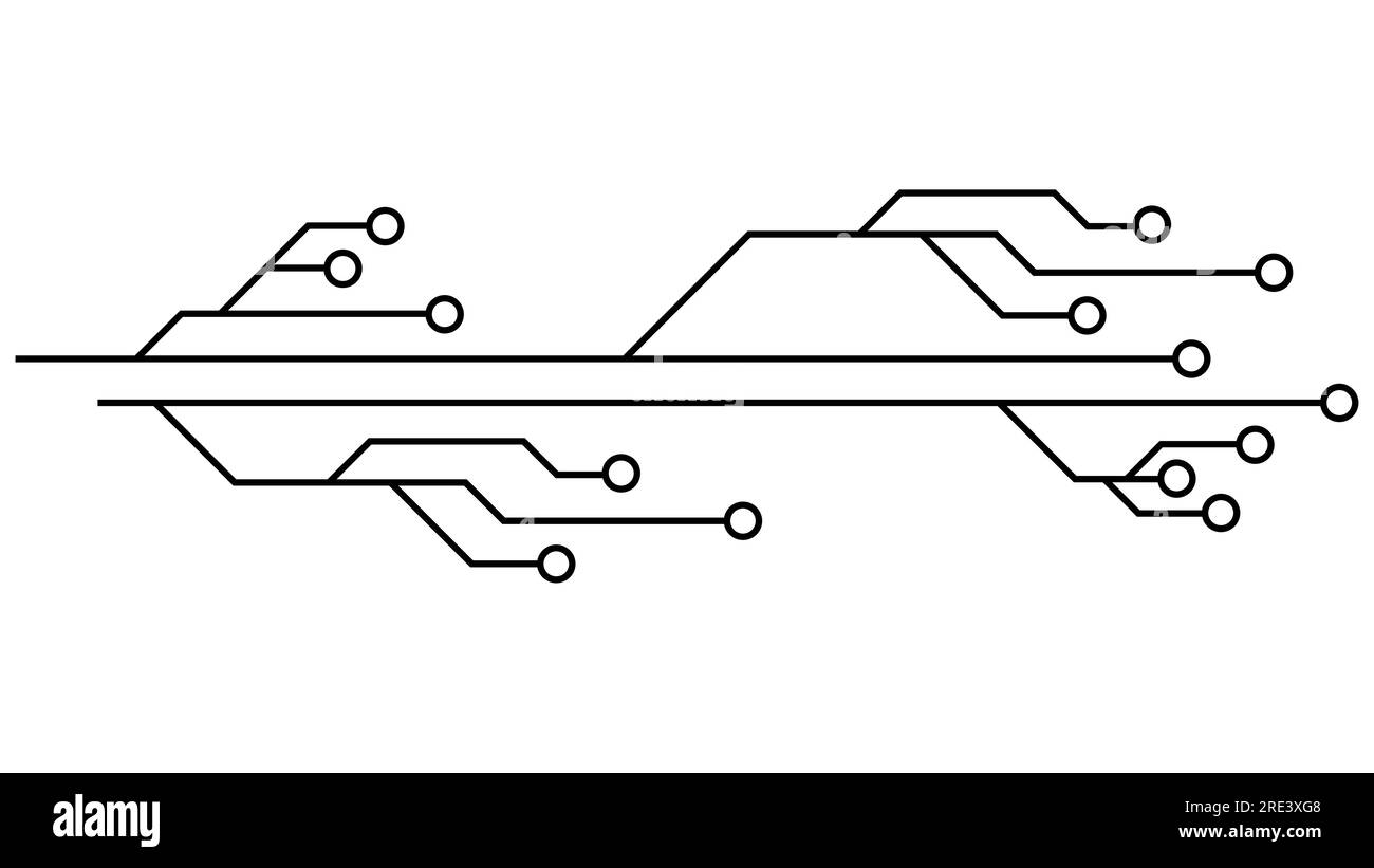 Printed circuit board PCB tracks isolated on white background ...