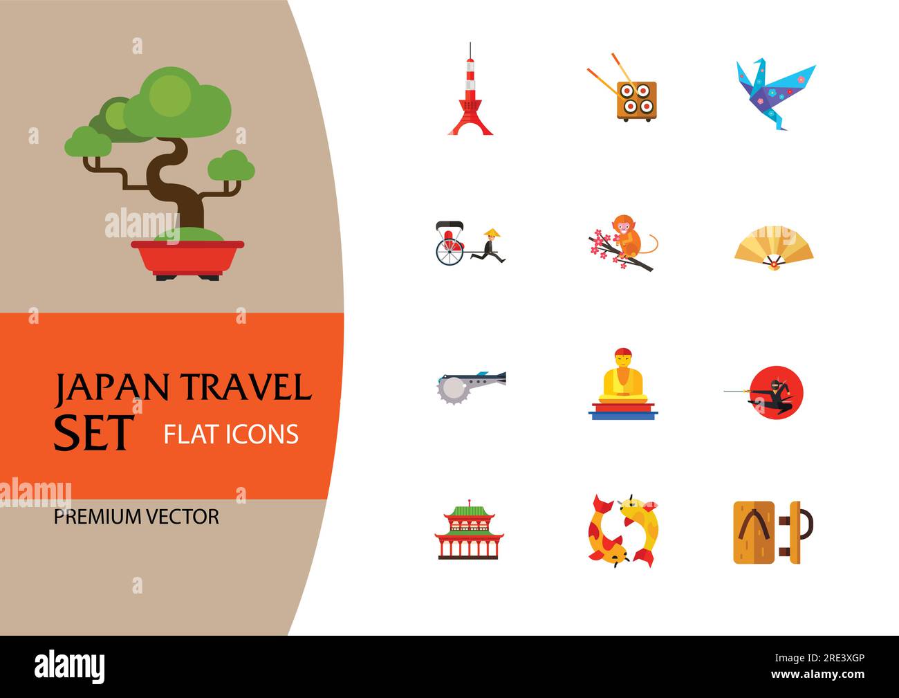 Japan Travel Icon Set Stock Vector Image & Art - Alamy