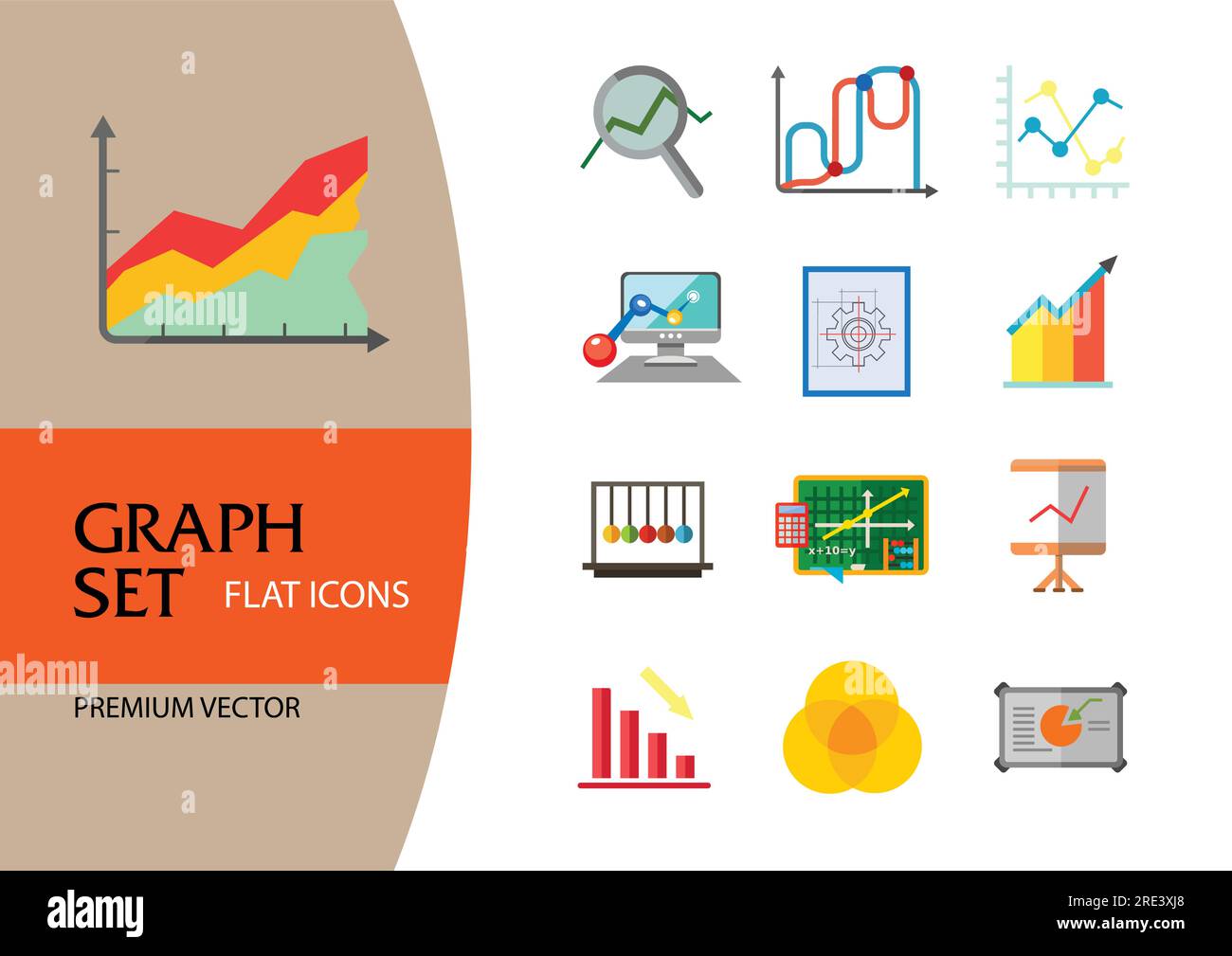 Graph Icon Set Stock Vector Image & Art - Alamy