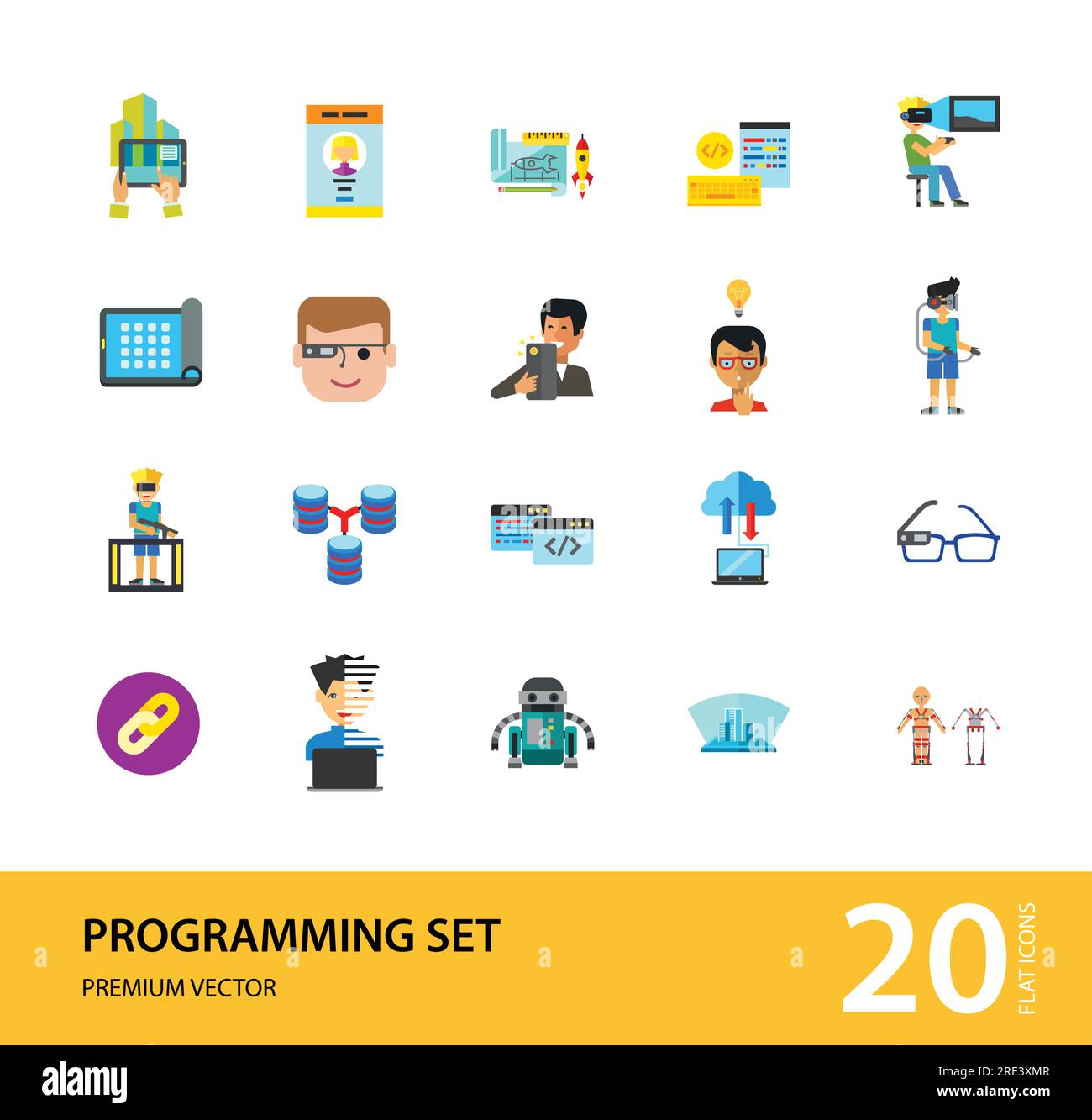 Programming Icon Set Stock Vector Image & Art - Alamy