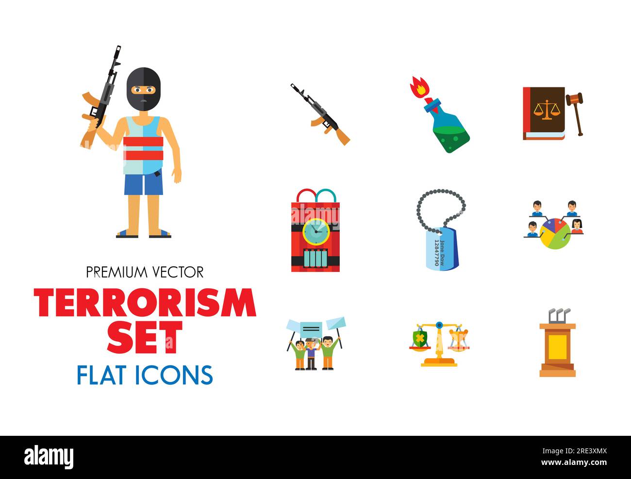 Terrorism Icon Set Stock Vector Image & Art - Alamy