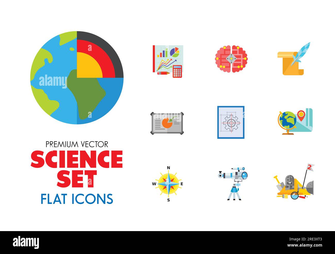 Science Type Icon Set Stock Vector Image & Art - Alamy