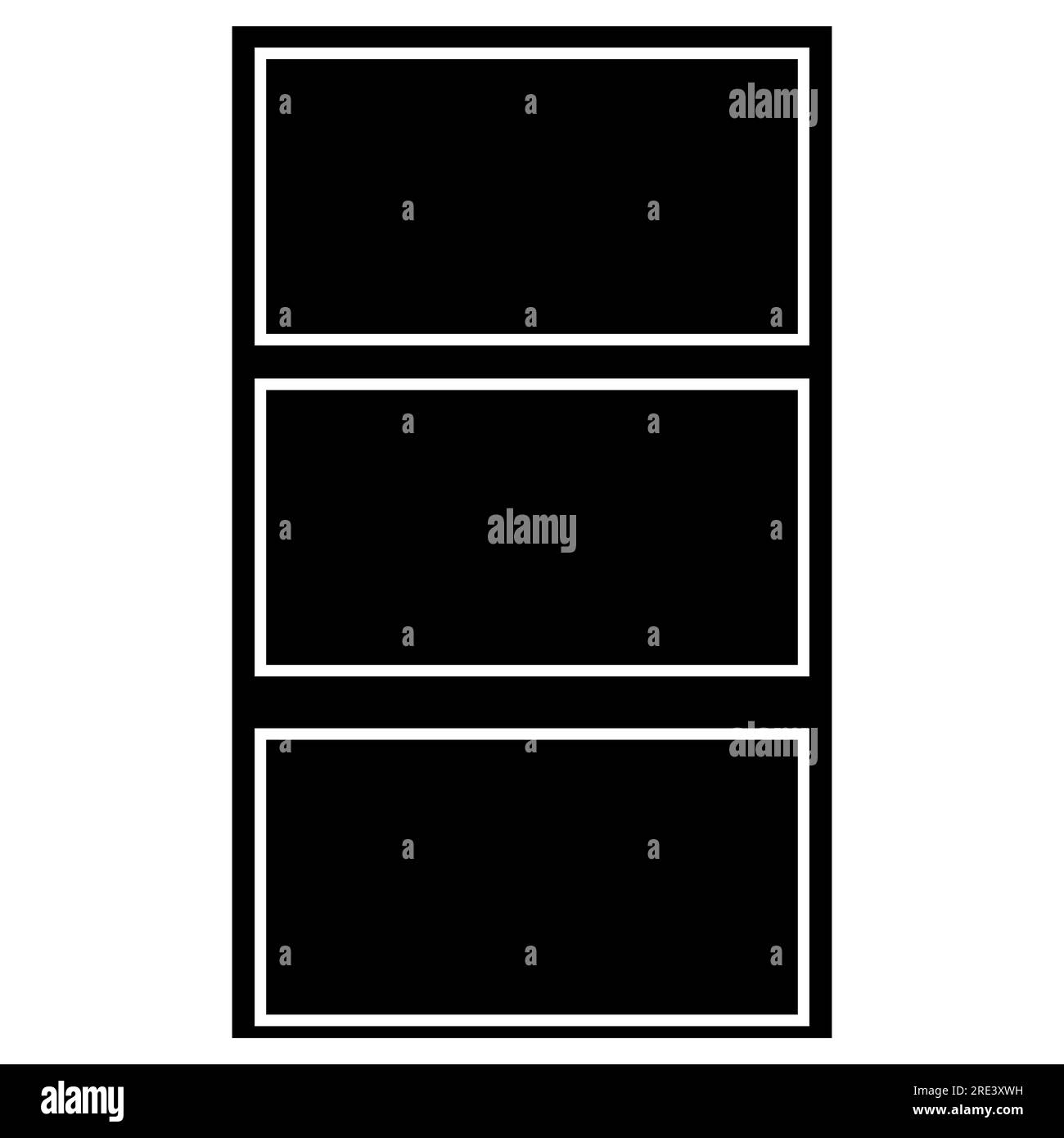 Rectangular window silhouette for house isolated on white background ...