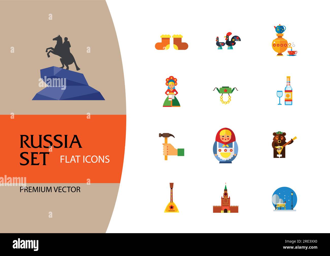 Russia Icon Set Stock Vector Image & Art - Alamy