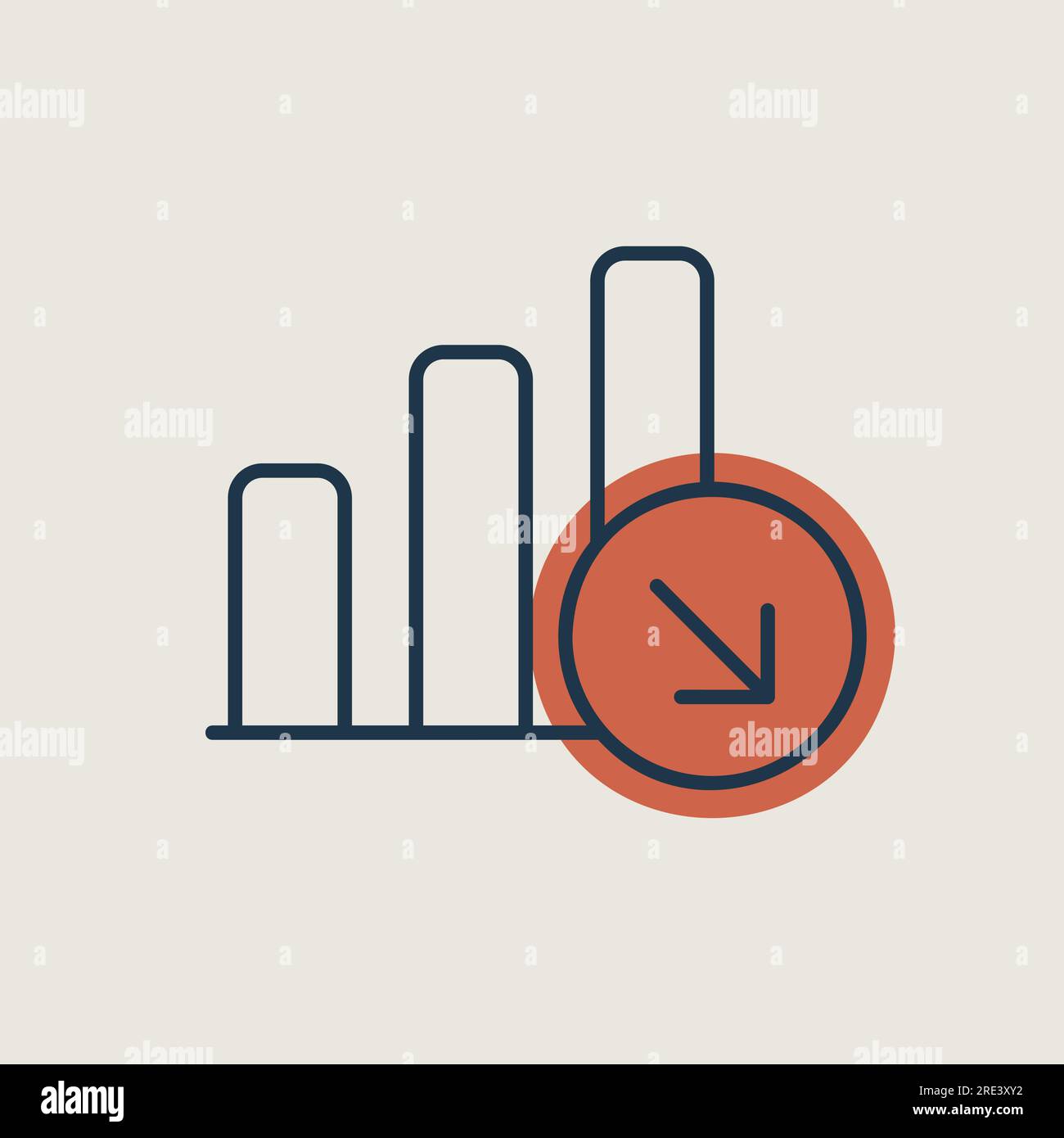 Decrease outline icon. Office sign. Graph symbol for your web site design, logo, app, UI. Vector ...