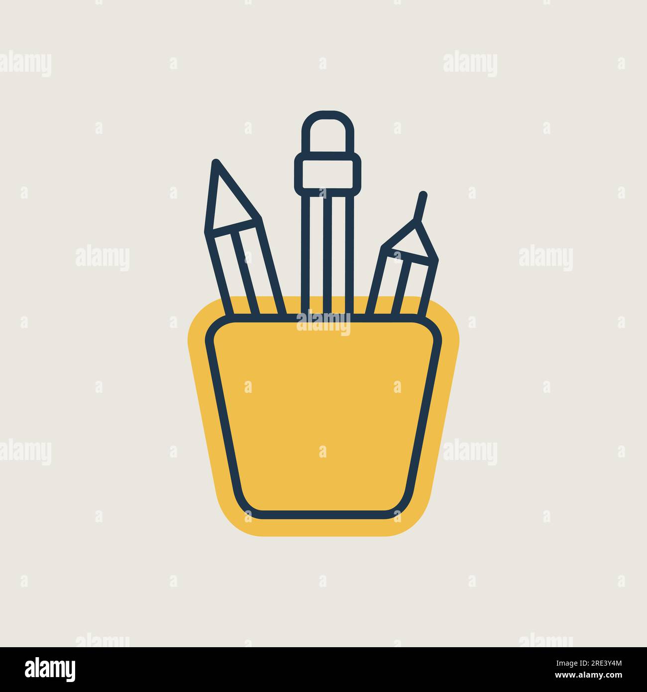 Pencil stand outline icon. Workspace sign. Graph symbol for your web ...
