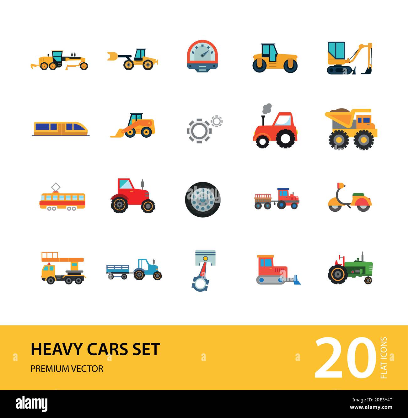 Heavy Cars Icon Set Stock Vector Image & Art - Alamy