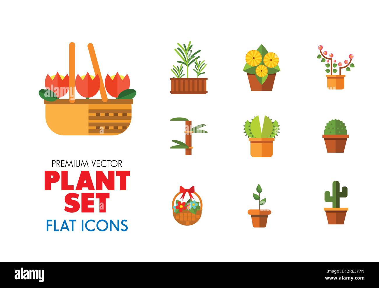 Plant Icon Set Stock Vector Image & Art - Alamy