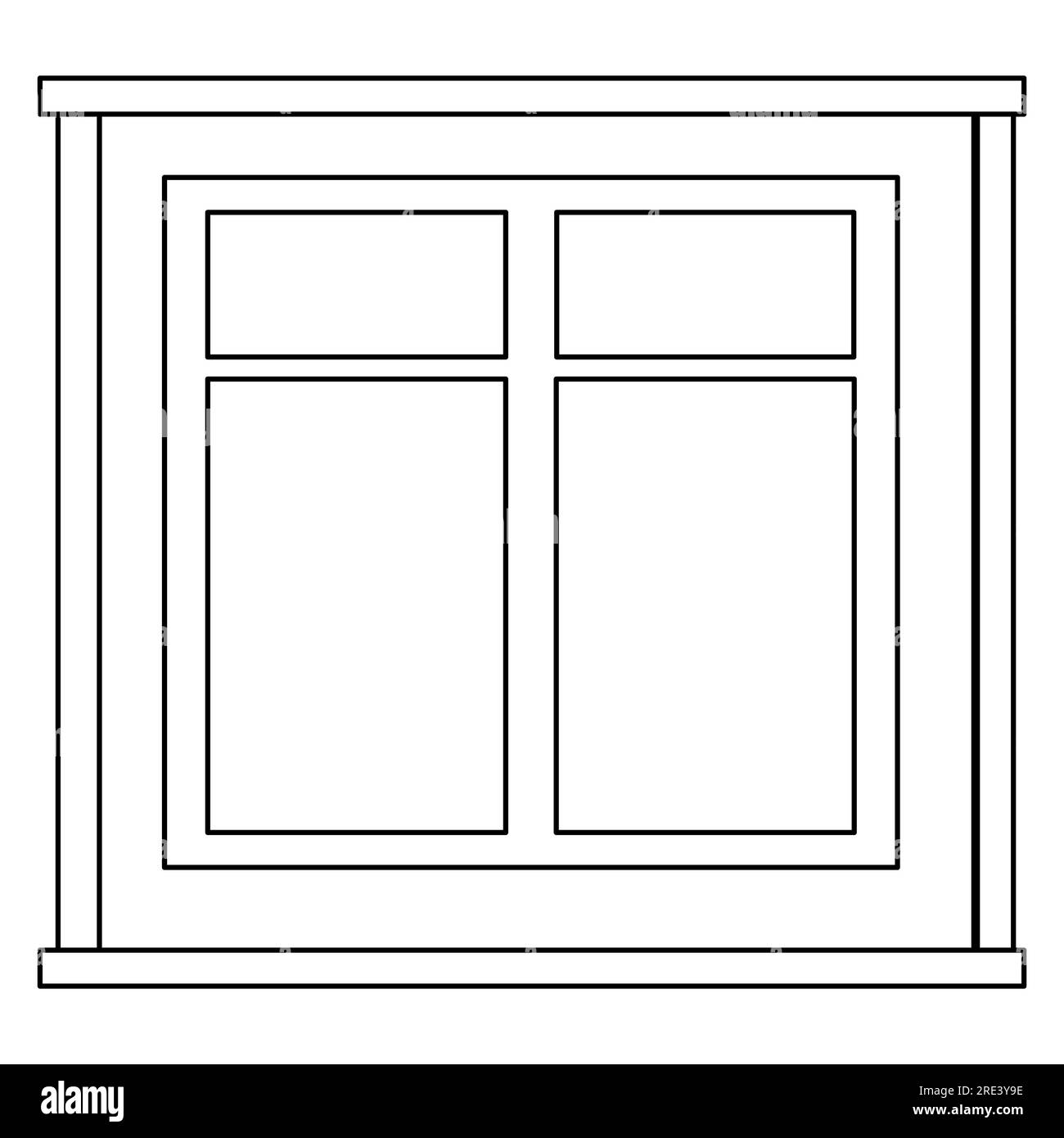 Square window outline for house isolated on white background. Vector ...