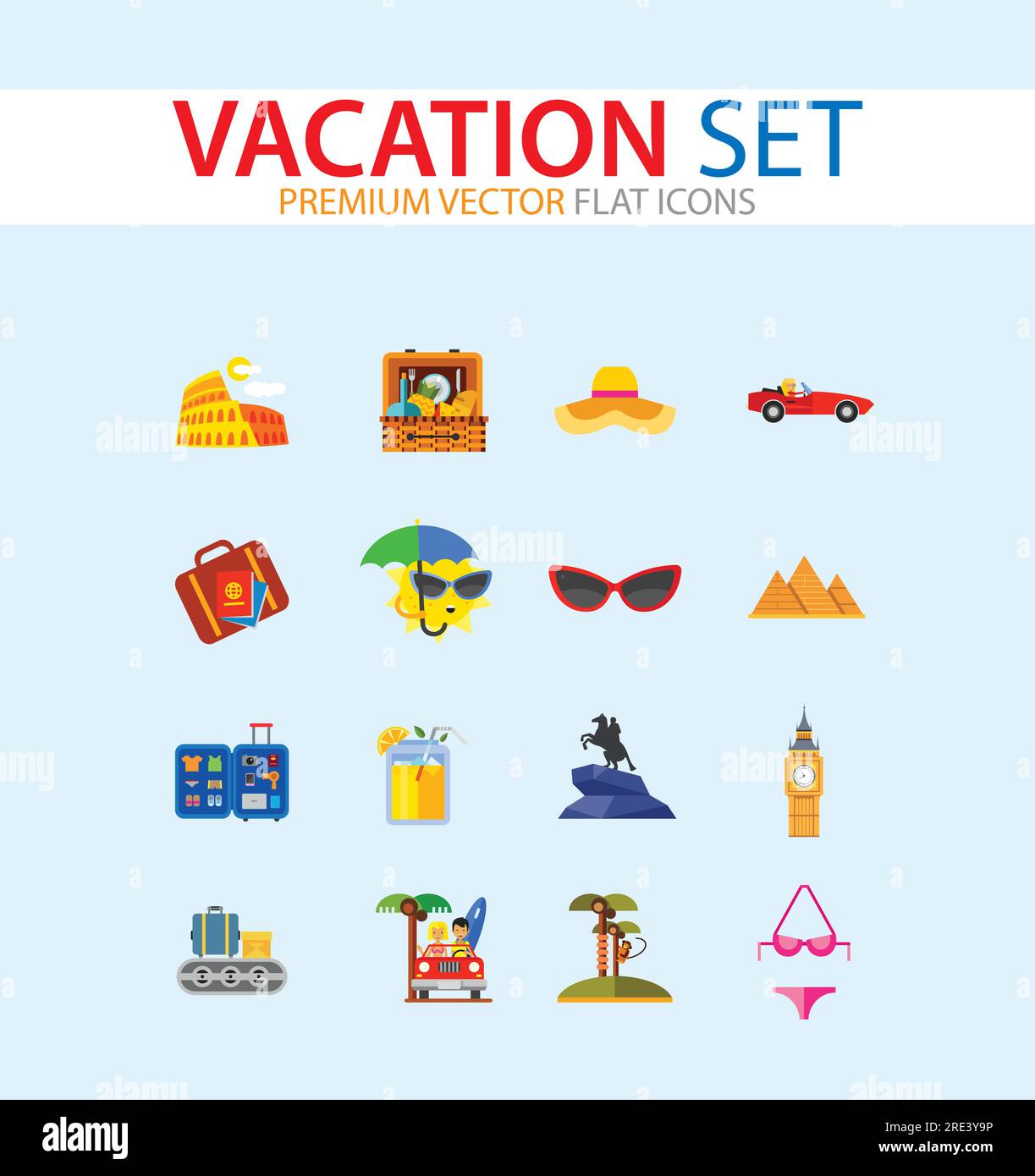 Vacation Icon Set Stock Vector Image & Art - Alamy