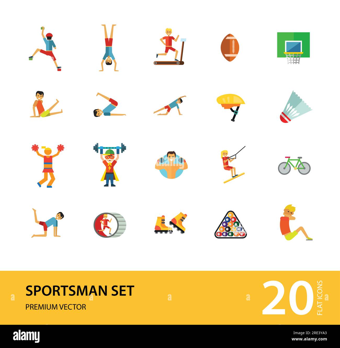 Sportsman Icons Set Stock Vector Image & Art - Alamy