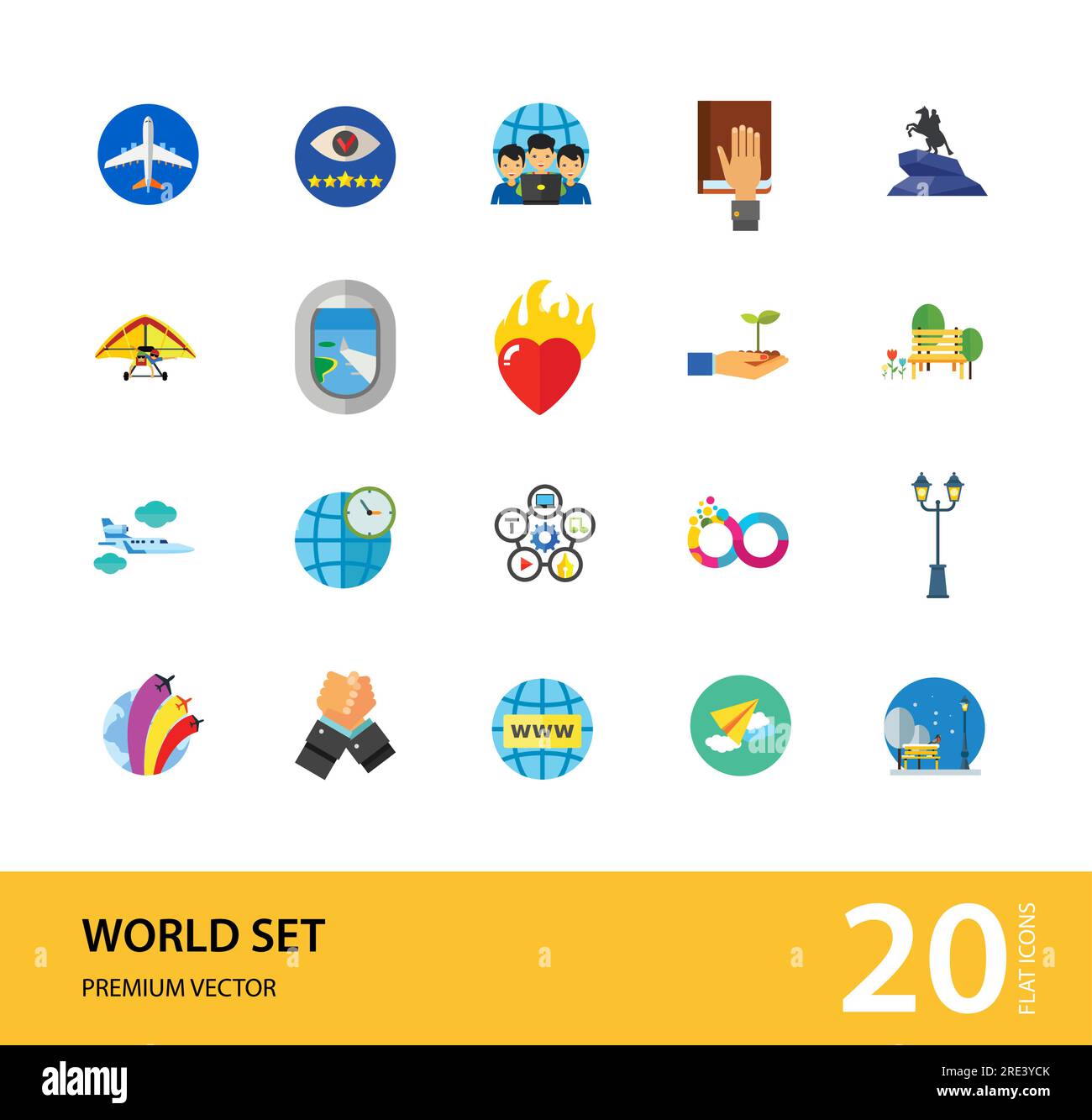 World Icon Set Stock Vector Image & Art - Alamy