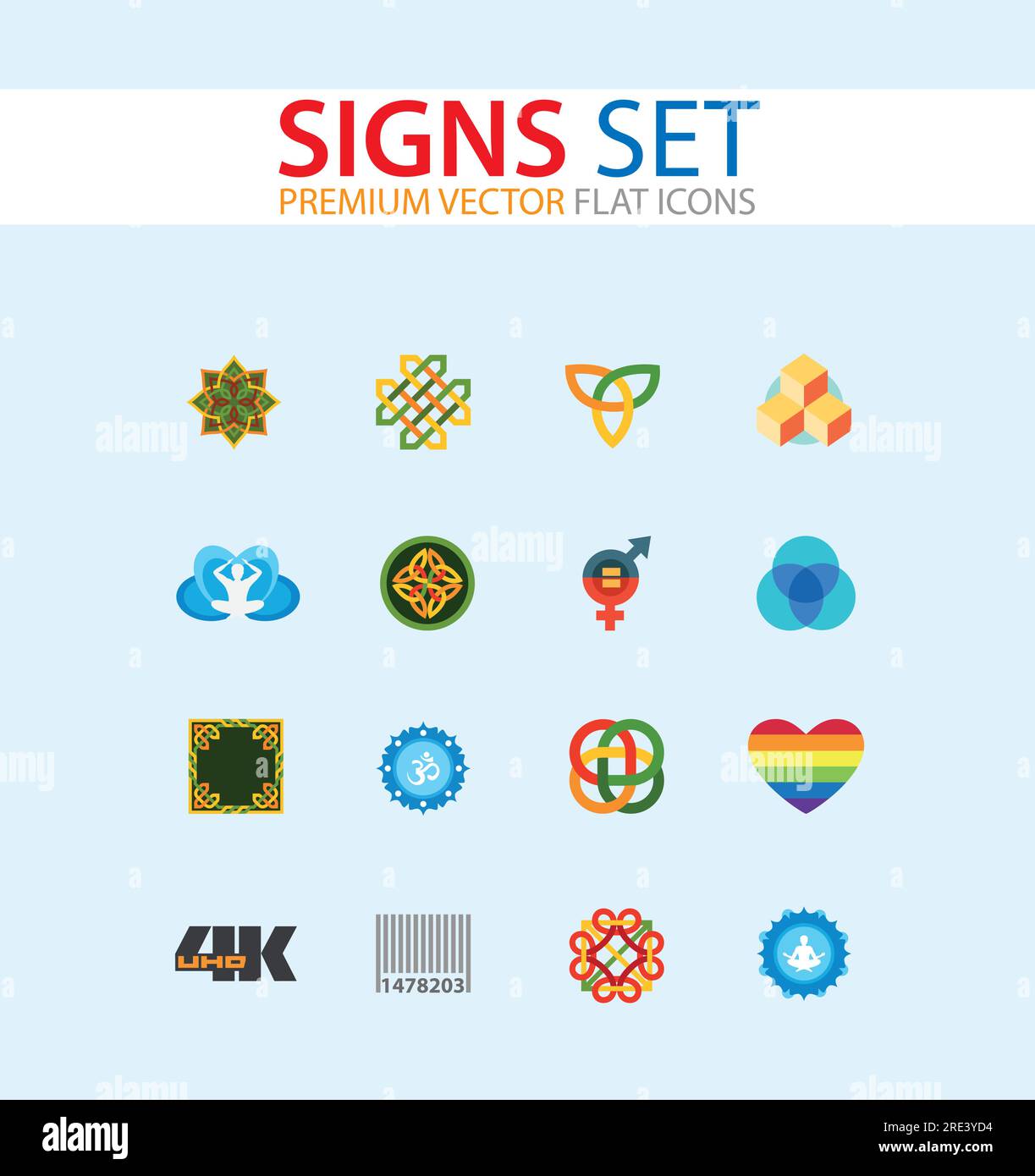 Signs flat icons set Stock Vector Image & Art - Alamy