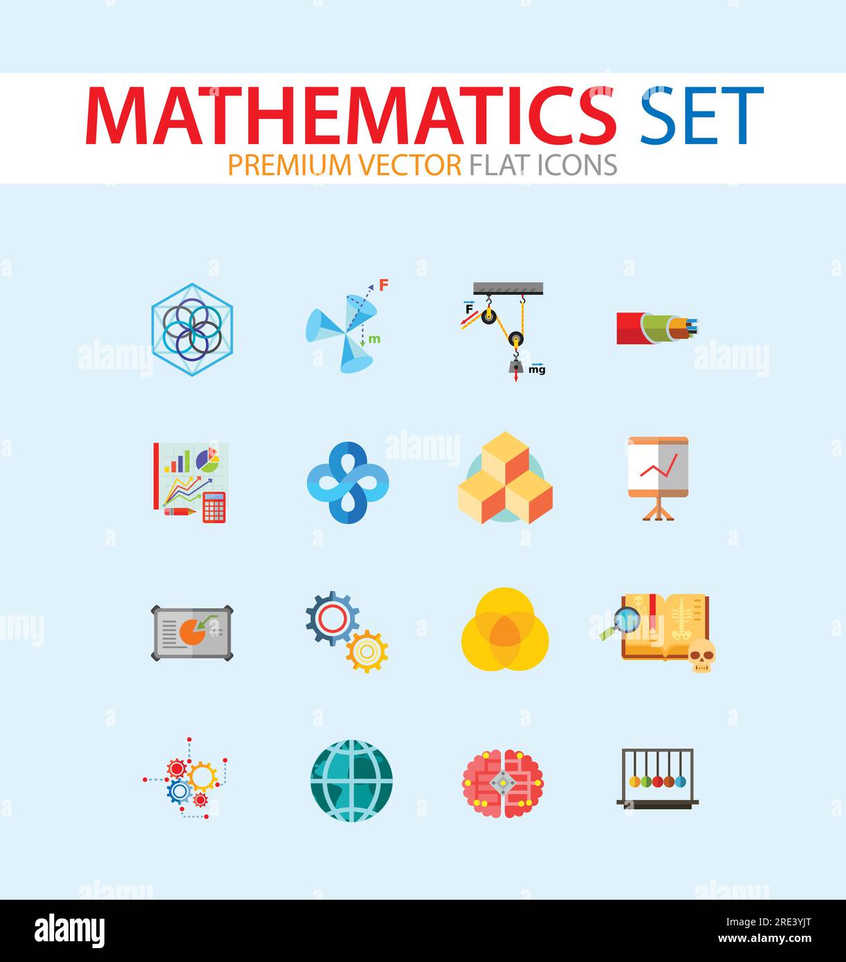 Mathematics Icon Set Stock Vector Image & Art - Alamy