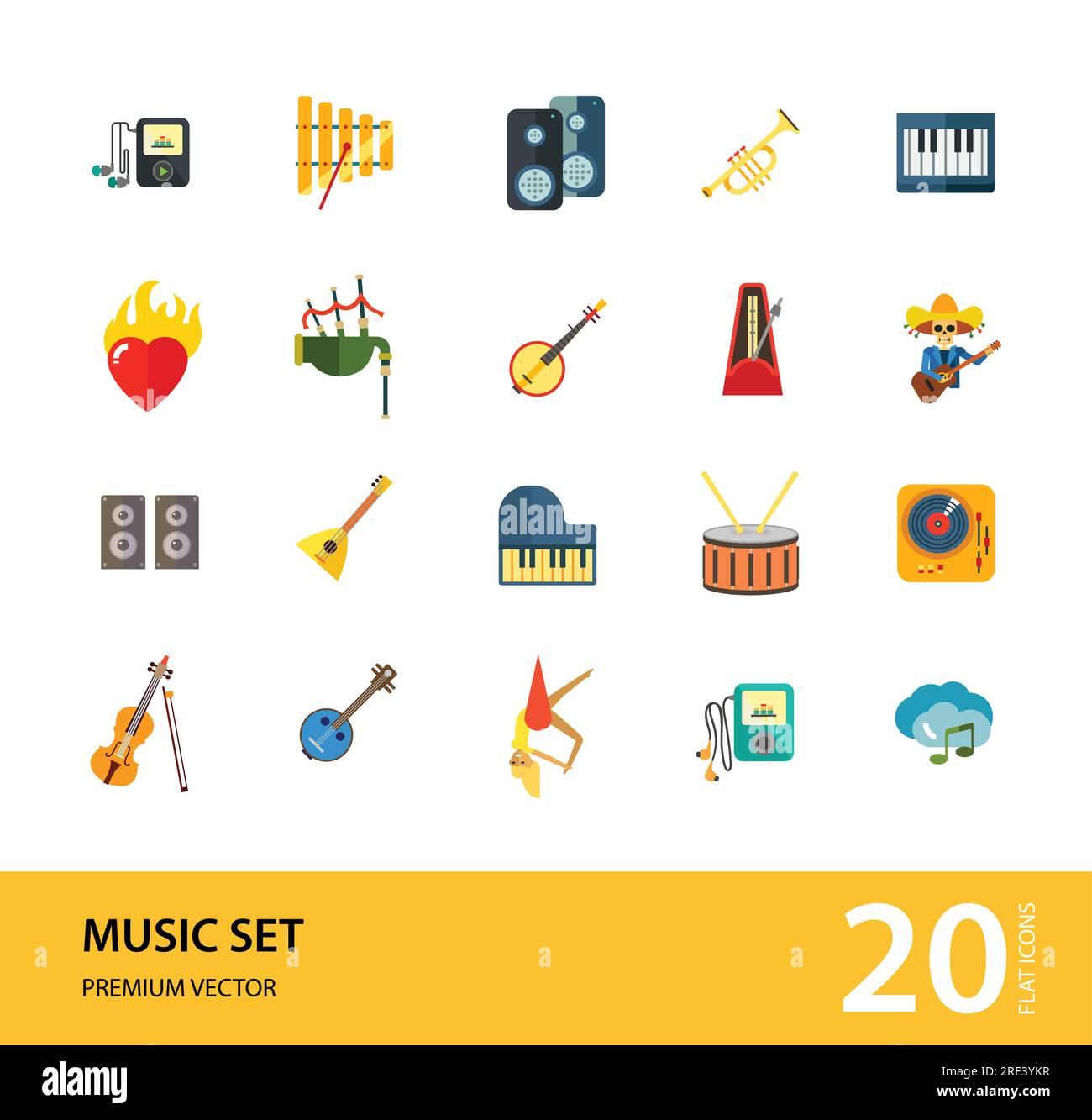 Music Icon Set Stock Vector Image & Art - Alamy