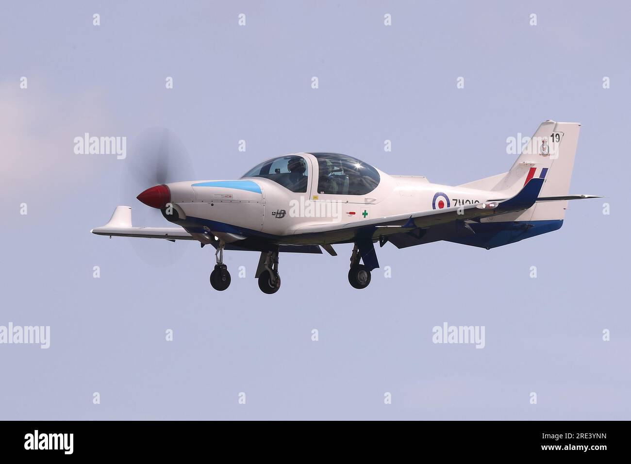 Fairford, UK. 12th July, 2023. RAF Grob Perfect T1 arrives for RIAT ...