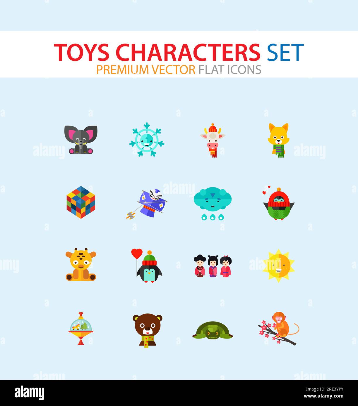 Toys Characters Icons Set Stock Vector Image & Art - Alamy