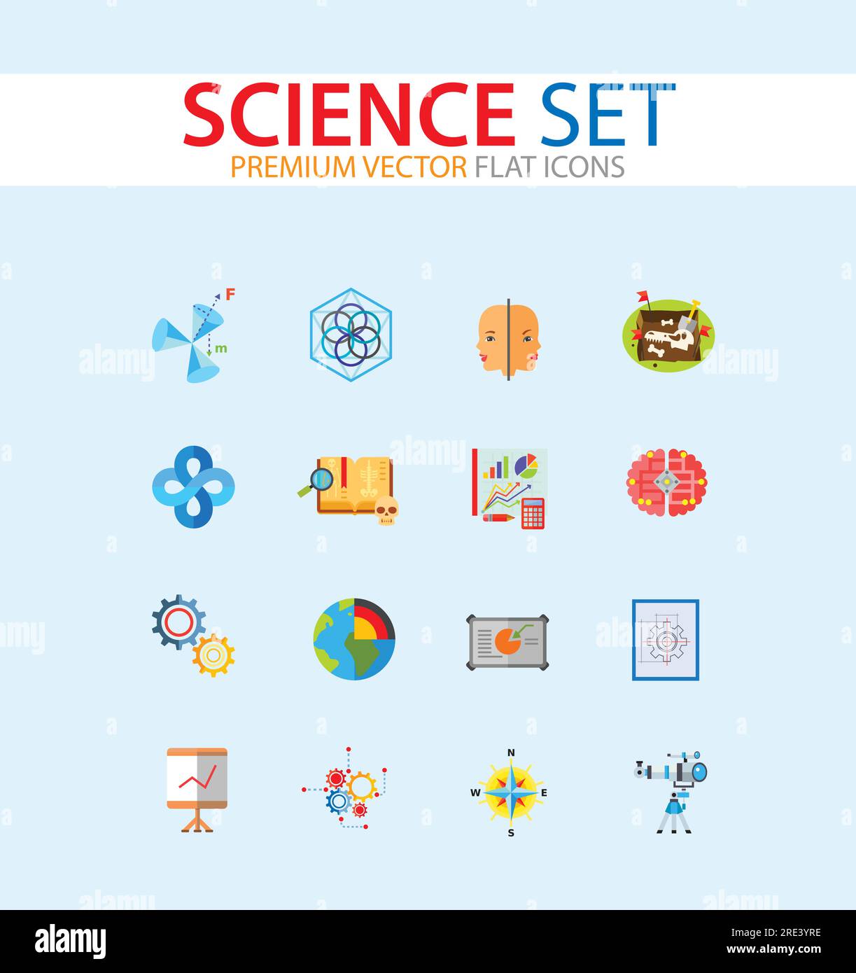 Science Type Icon Set Stock Vector Image & Art - Alamy