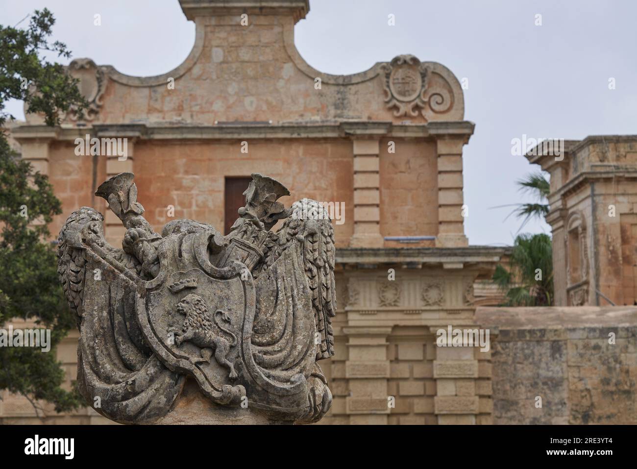 Entrance to the historic fortified city of Rabat in Malta Stock Photo ...