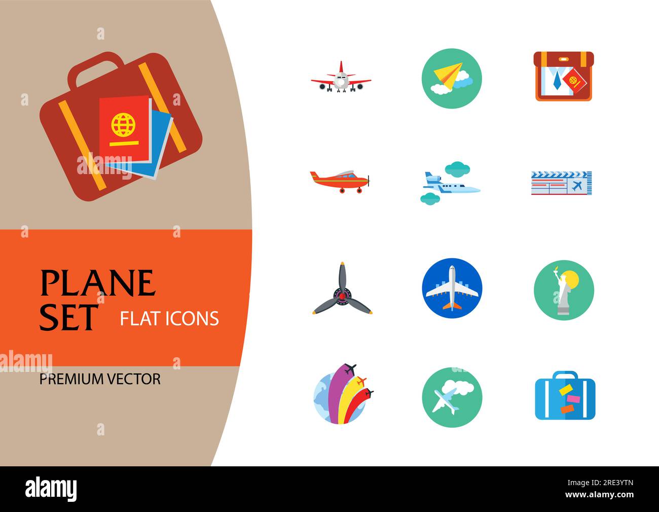 Old propeller airplane front view Stock Vector Images - Alamy