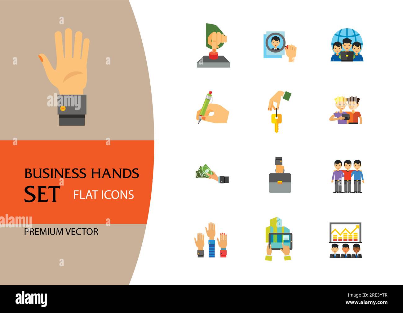 Business Hands Icon Set Stock Vector Image & Art - Alamy