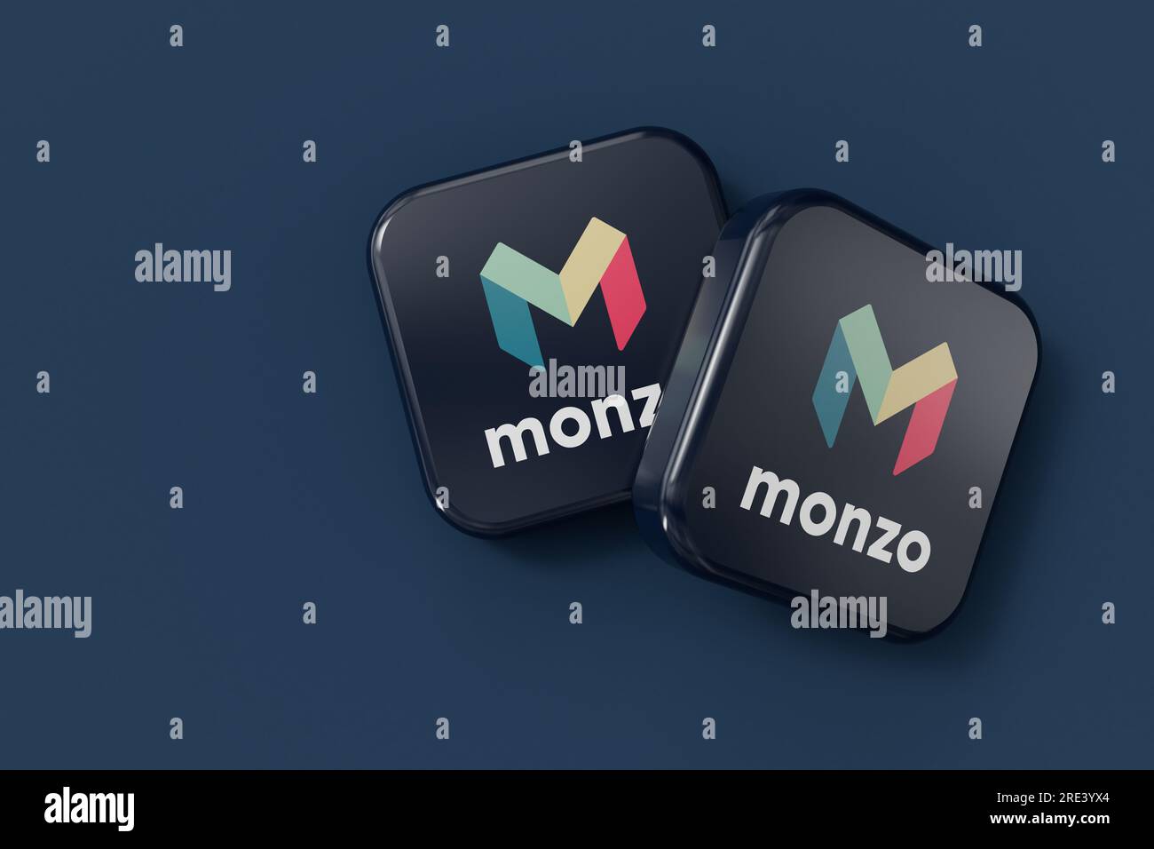 LONDON, UK - July 2023: Monzo bank company logo. 3D Rendering Stock ...