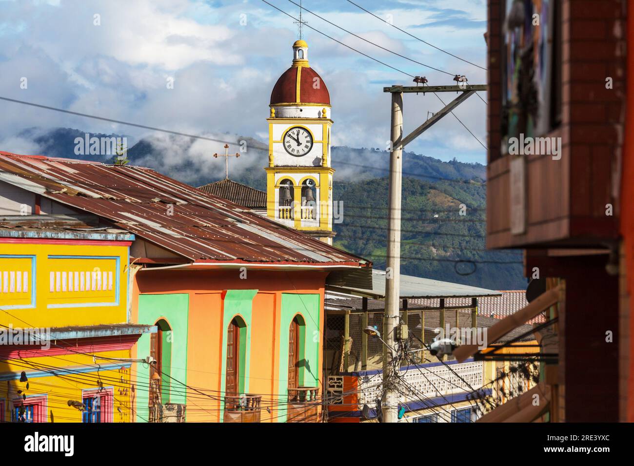 Traditional colonial architecture in Colombia, South America Stock ...