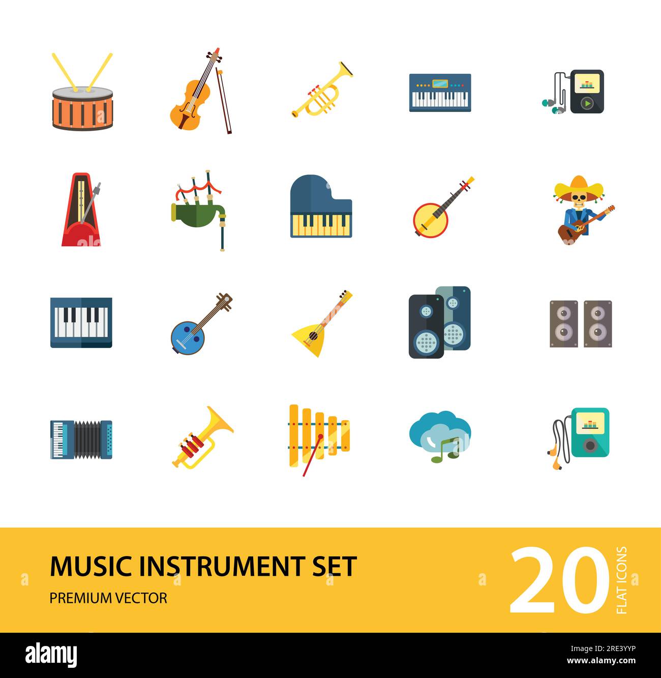 Music Instrument Icon Set Stock Vector Image & Art - Alamy