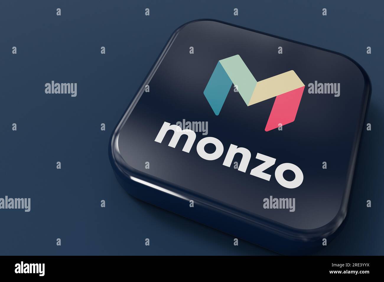 LONDON, UK - July 2023: Monzo bank company logo. 3D Rendering Stock ...