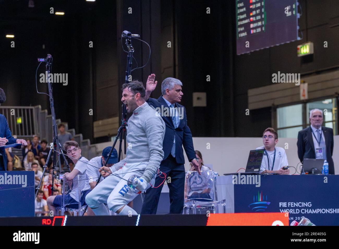 Milan, Italy. 25th July, 2023. Luigi Samele (ITA) during the Sword FIE ...
