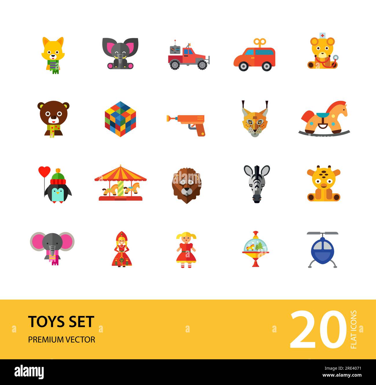Toys Icons Set Stock Vector Image & Art - Alamy