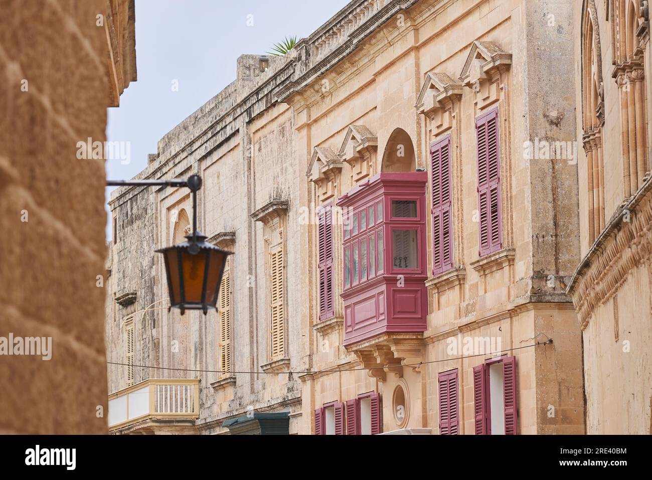Historic buildings inside the ancient fortified city of Rabat in Malta ...