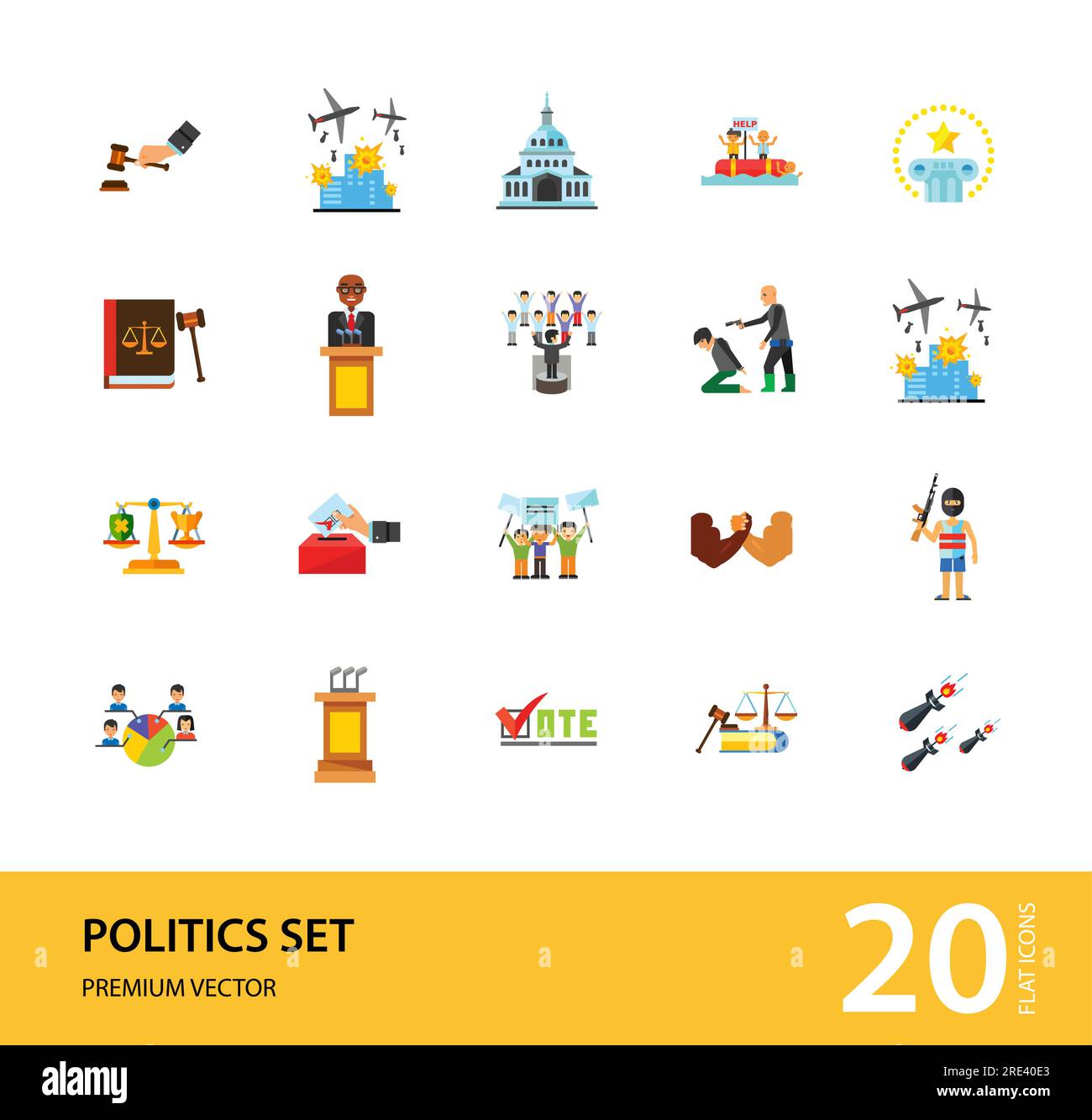 Politics Icon Set Stock Vector Image & Art - Alamy