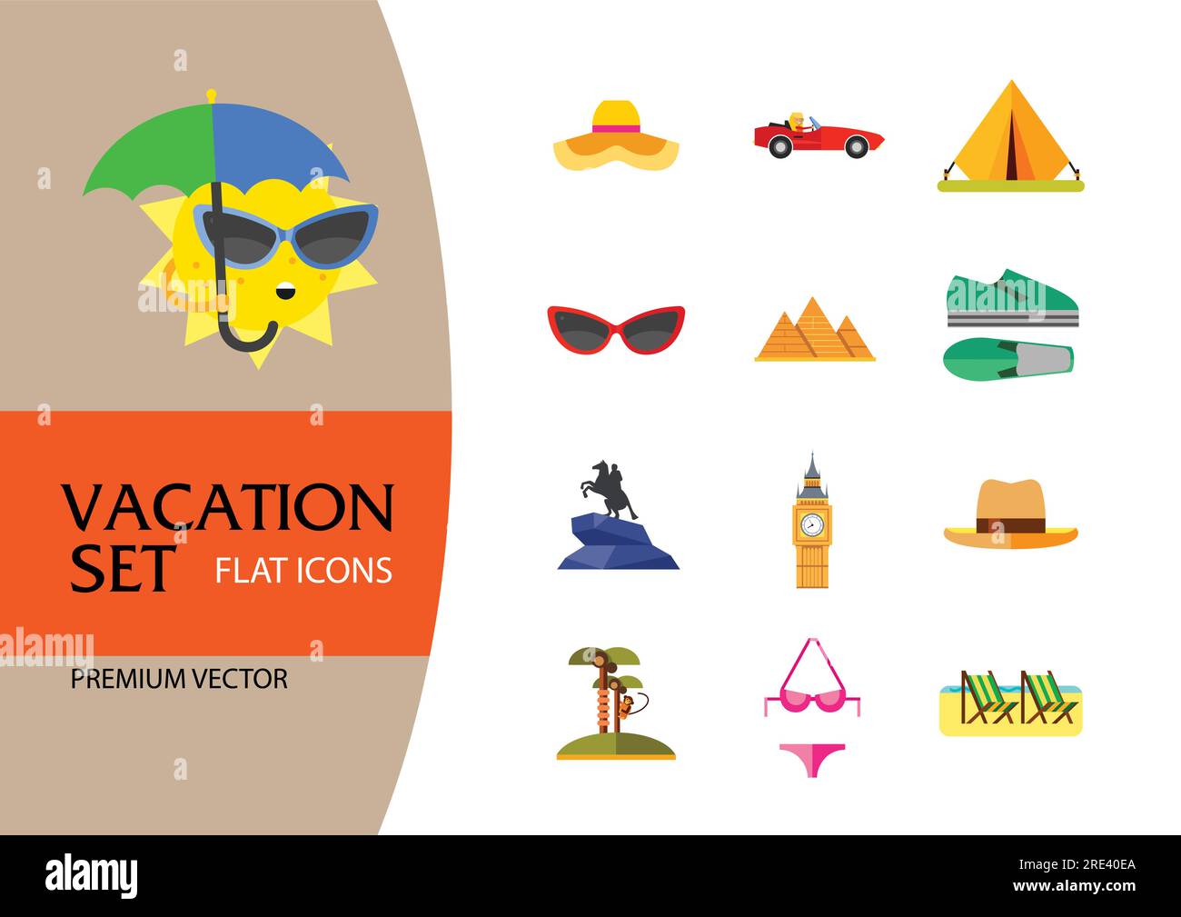 Vacation Icon Set Stock Vector Image & Art - Alamy