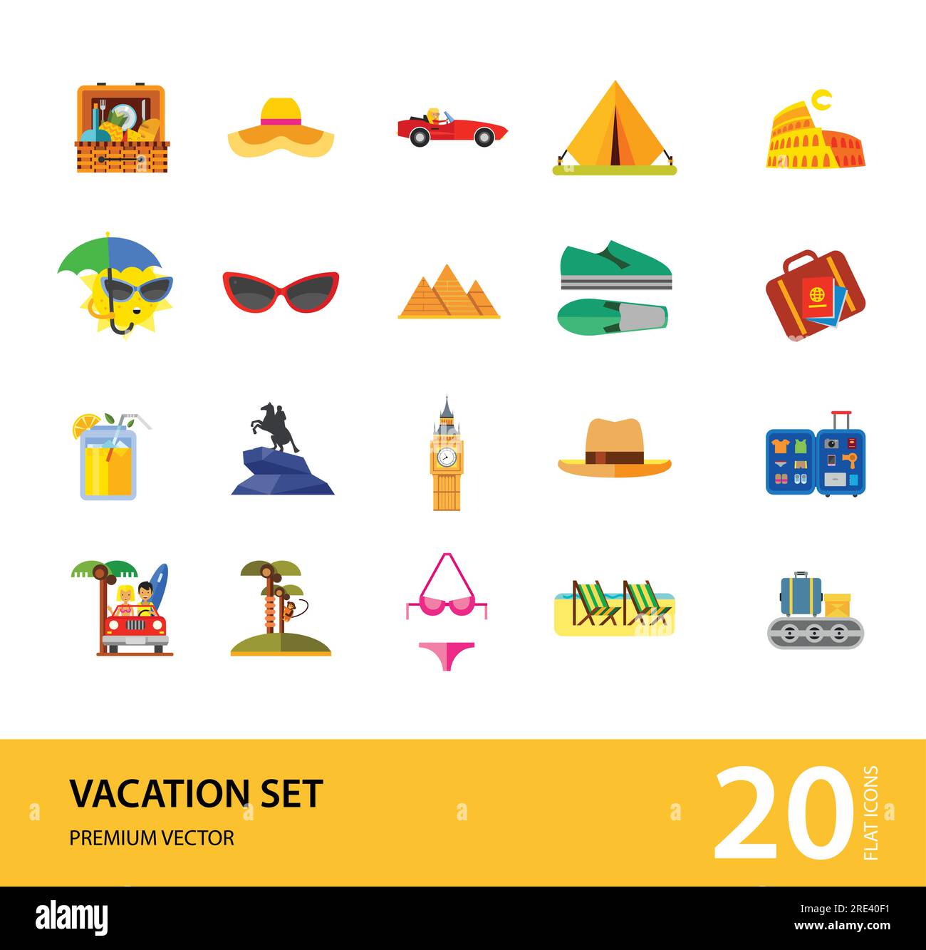 Vacation Icon Set Stock Vector Image & Art - Alamy