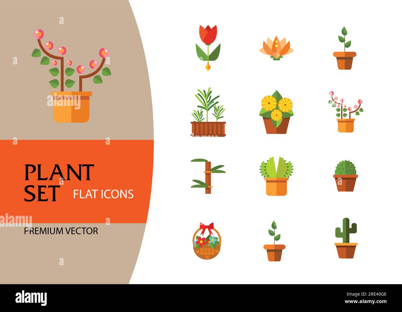 Plant Icon Set Stock Vector Image & Art - Alamy